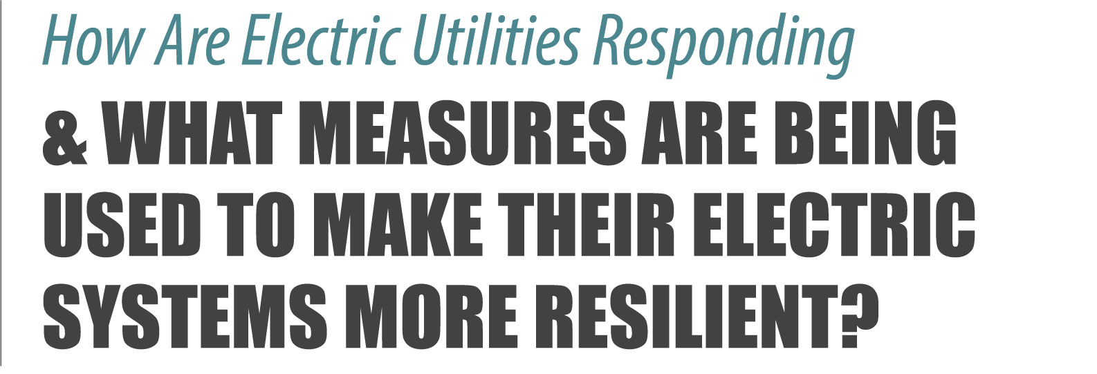Resiliency of the electric distribution grid